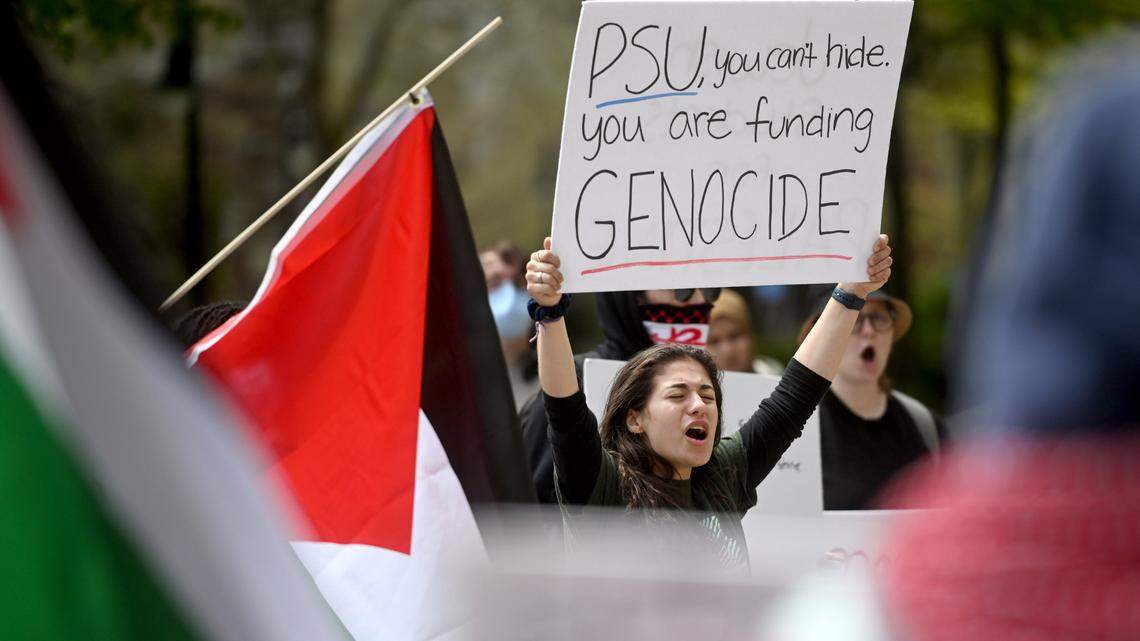 Pro-Palestine protest held at Penn State’s Old Main Thursday | Centre ...